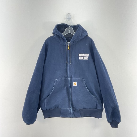 Carhartt | Other | Vtg Carhartt Navy Blue Cotton Denim Stonewash Zip Up ...